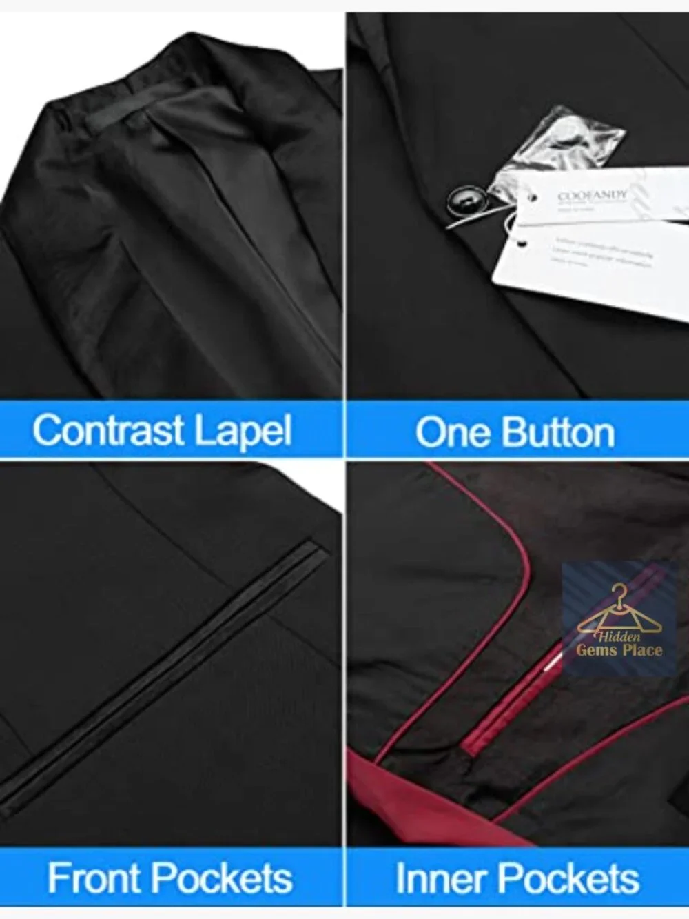 Suits & Blazers | One Button Tuxedo Jacket Wedding Prom Party Blazer ...